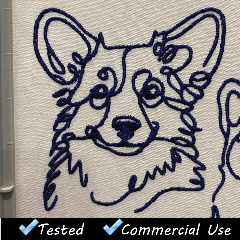 5 Embroidery Design Minimalist Corgi Line Art,dog Breed,pet Embroidery ...