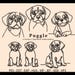 5 Embroidery Design Minimalist Puggle Dog Line Art,dog Breed,pet ...