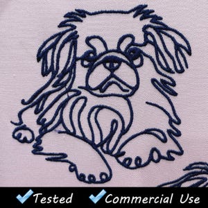 5 Embroidery Design Minimalist Pekingese Line Art,dog Breed,pet ...