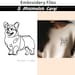 5 Embroidery Design Minimalist Corgi Line Art,dog Breed,pet Embroidery ...