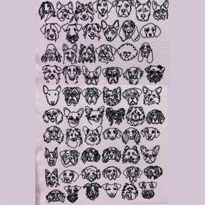 100 Dog Faces | 7 Sizes | Fast & Easy Machine Embroidery Designs Bundle ...