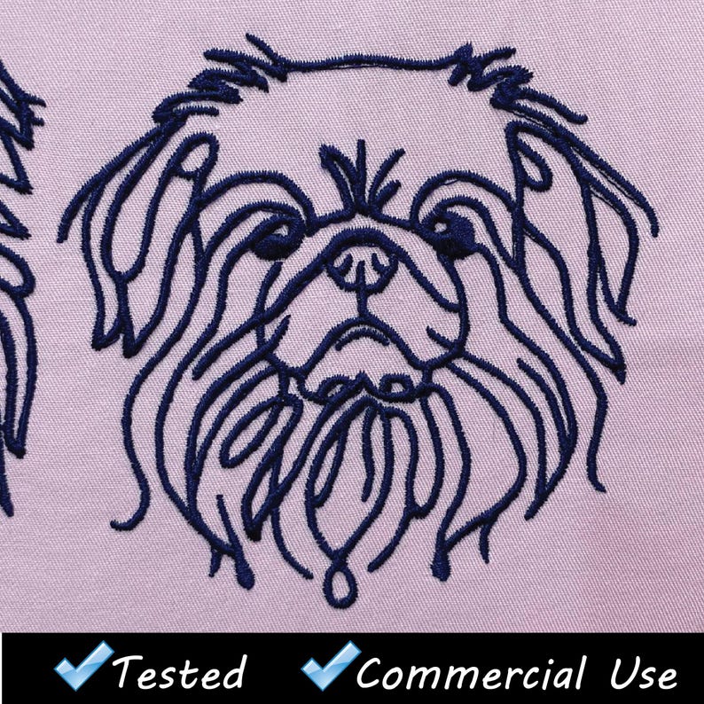 5 Embroidery Design Minimalist Pekingese Line Art,dog Breed,pet ...