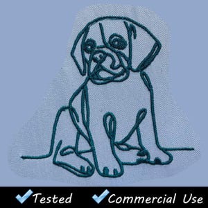 5 Embroidery Design Minimalist Puggle Dog Line Art,dog Breed,pet ...