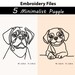 5 Embroidery Design Minimalist Puggle Dog Line Art,dog Breed,pet ...