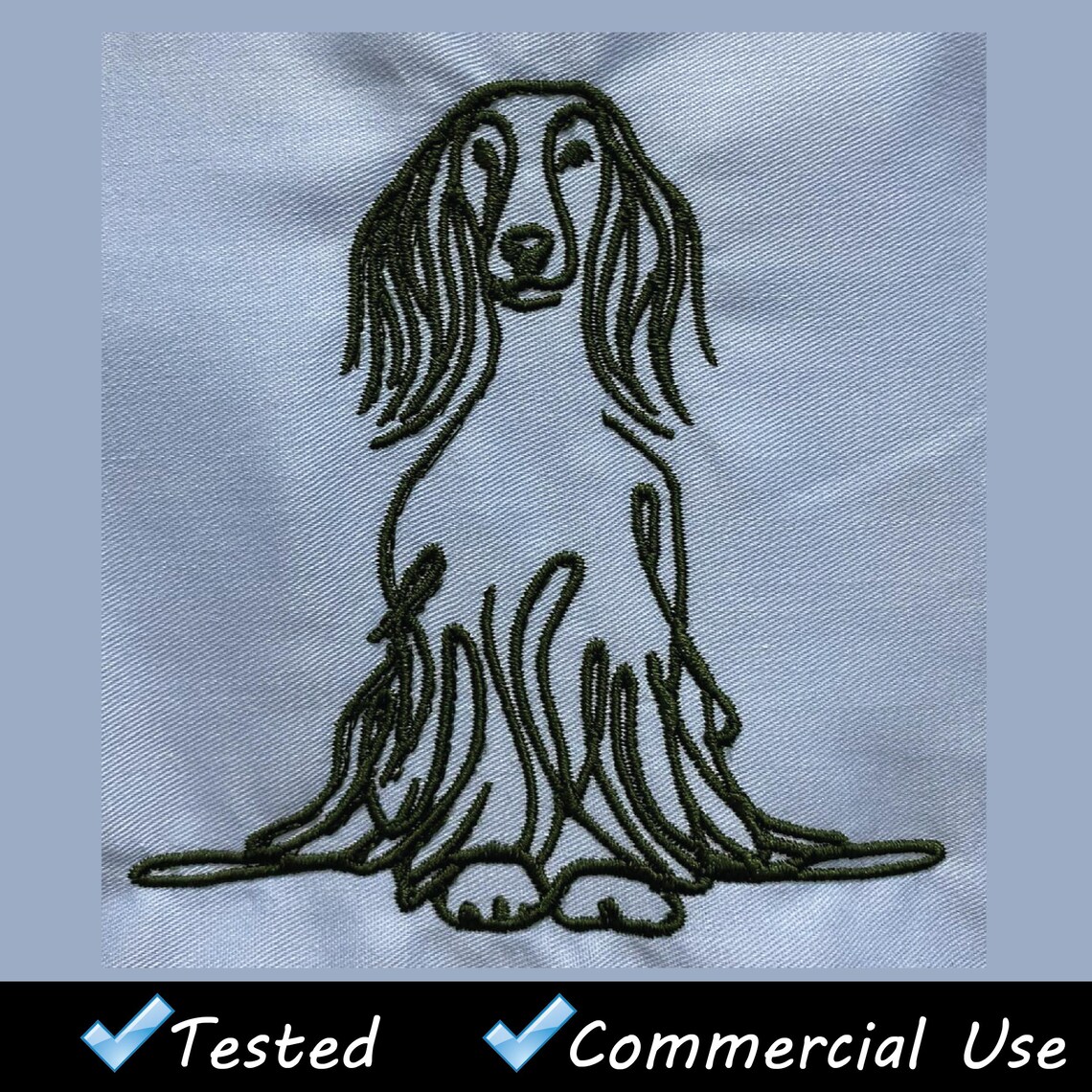 3x3 Inches | 5 Embroidery Design Minimalist Long Haired Dachshund Line ...