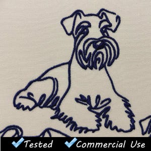 5 Embroidery Design Minimalist Miniature Schnauzer Line Art,dog Breed ...