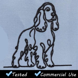 5 Embroidery Design Minimalist Cocker Spaniel Line Art,dog Breed,pet ...