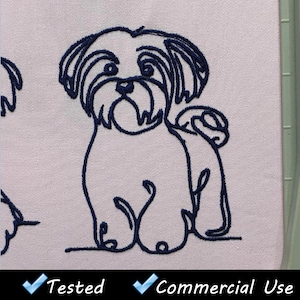 5 Embroidery Design Minimalist Maltese Line Art,dog Breed,pet ...