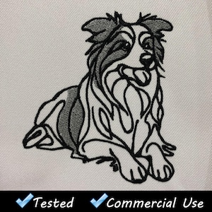 5 Embroidery Design Minimalist Border Collie Line Art,dog Breed,pet ...