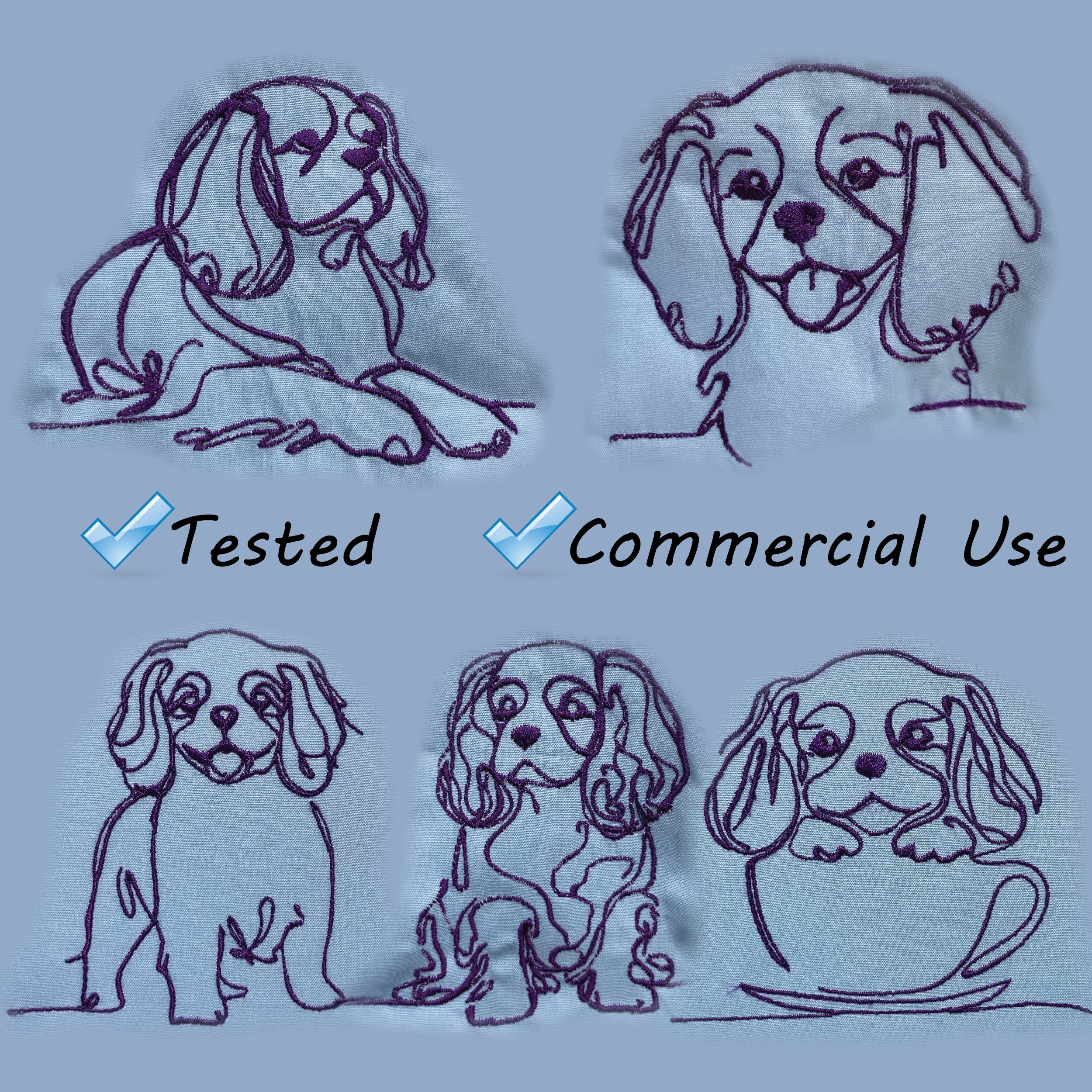 5 Embroidery Design Minimalist King Charles Cavalier-spaniel Line Art ...