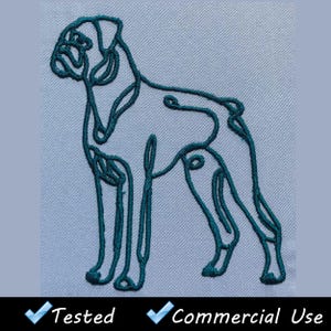 5 Embroidery Design Minimalist Boxer Dog Line Art,dog Breed,pet ...