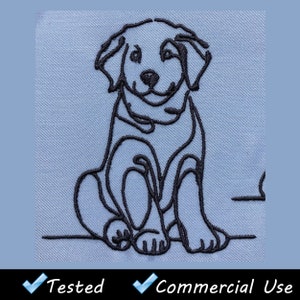 5 Embroidery Design Minimalist Golden Retriever Puppy Line Art,dog ...