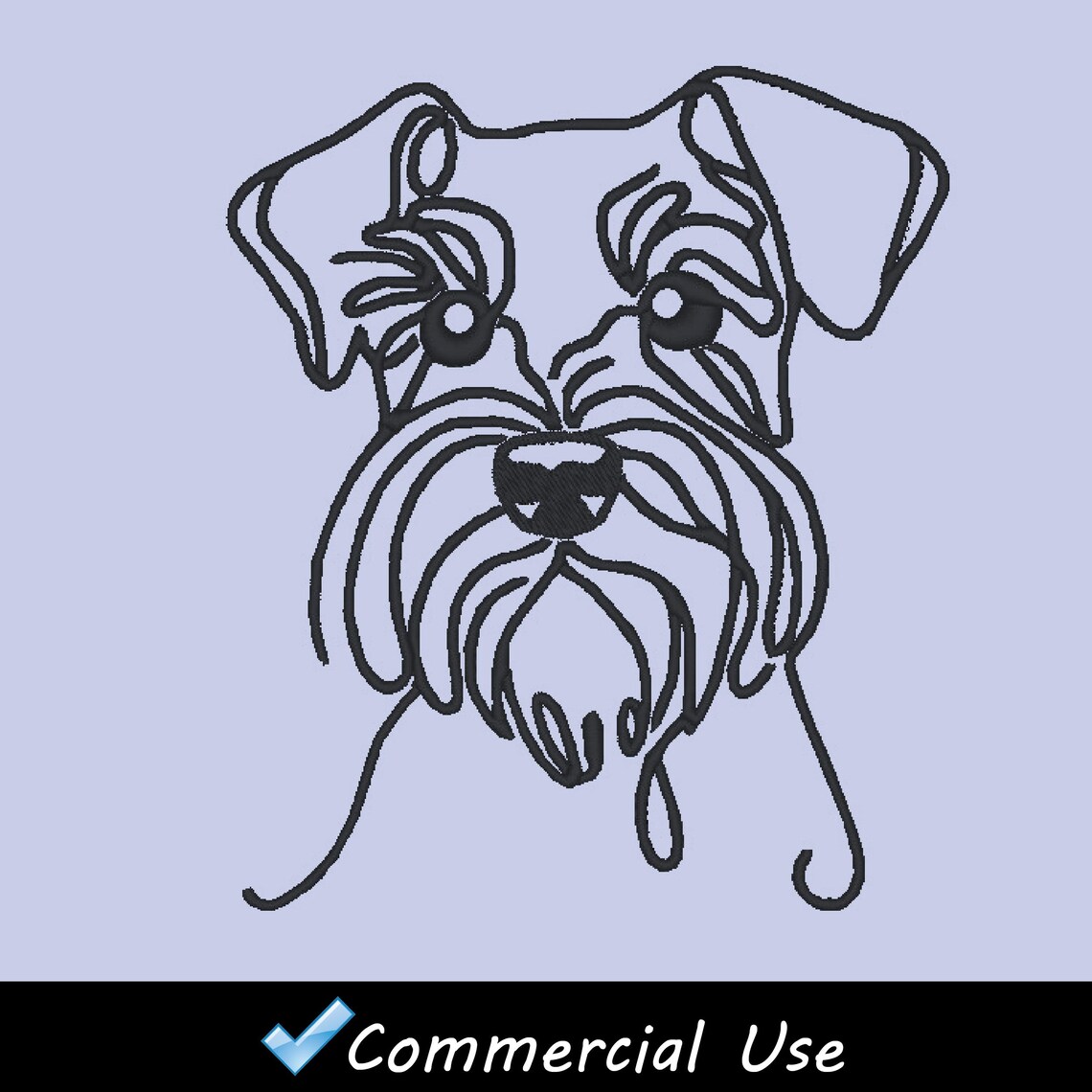 6x6 Inches | 5 Embroidery Design Minimalist Miniature Schnauzer Line ...
