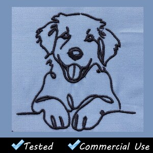 5 Embroidery Design Minimalist Golden Retriever Puppy Line Art,dog ...