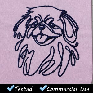 5 Embroidery Design Minimalist Pekingese Line Art,dog Breed,pet ...