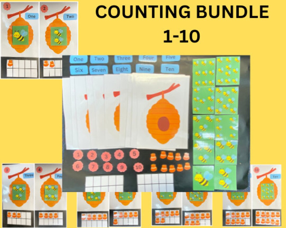 Counting Learning Bundle 1-10, Learning to Count, 10 Frame, Counting ...