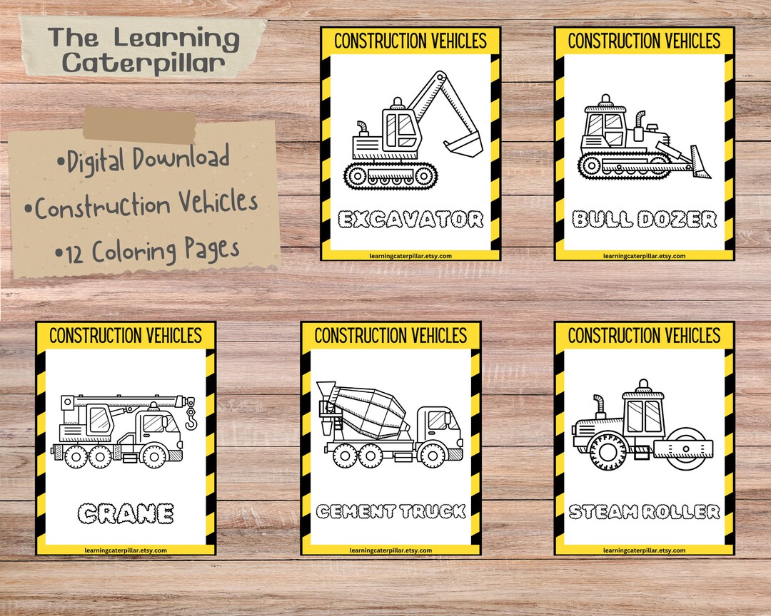 Printable Construction Vehicle Coloring Book for Toddlers Prek ...