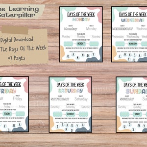 Kids Days of the Week Worksheet Fun Educational Activity for Toddlers ...