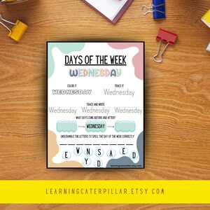 Kids Days of the Week Worksheet Fun Educational Activity for Toddlers ...