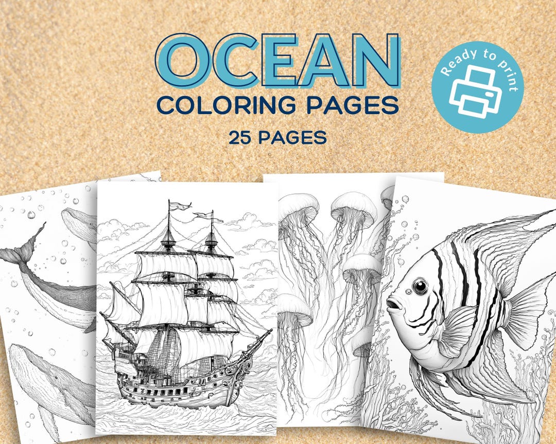 Ocean Coloring Pages, Printable Coloring Pages, Adult Coloring Pages ...