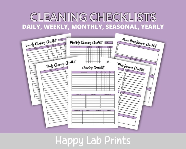 Cleaning Planner Printable, Cleaning Checklist, Chore Chart, Floral ...