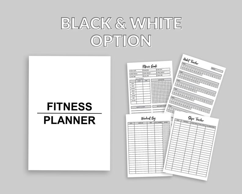 Fitness Planner Printable, Wellness, Meal, Habit Tracker (PDF) - Etsy