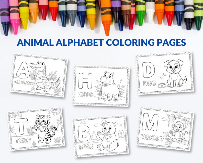 Alphabet Coloring Pages, Preschool Coloring Pages, Animal Alphabet ...
