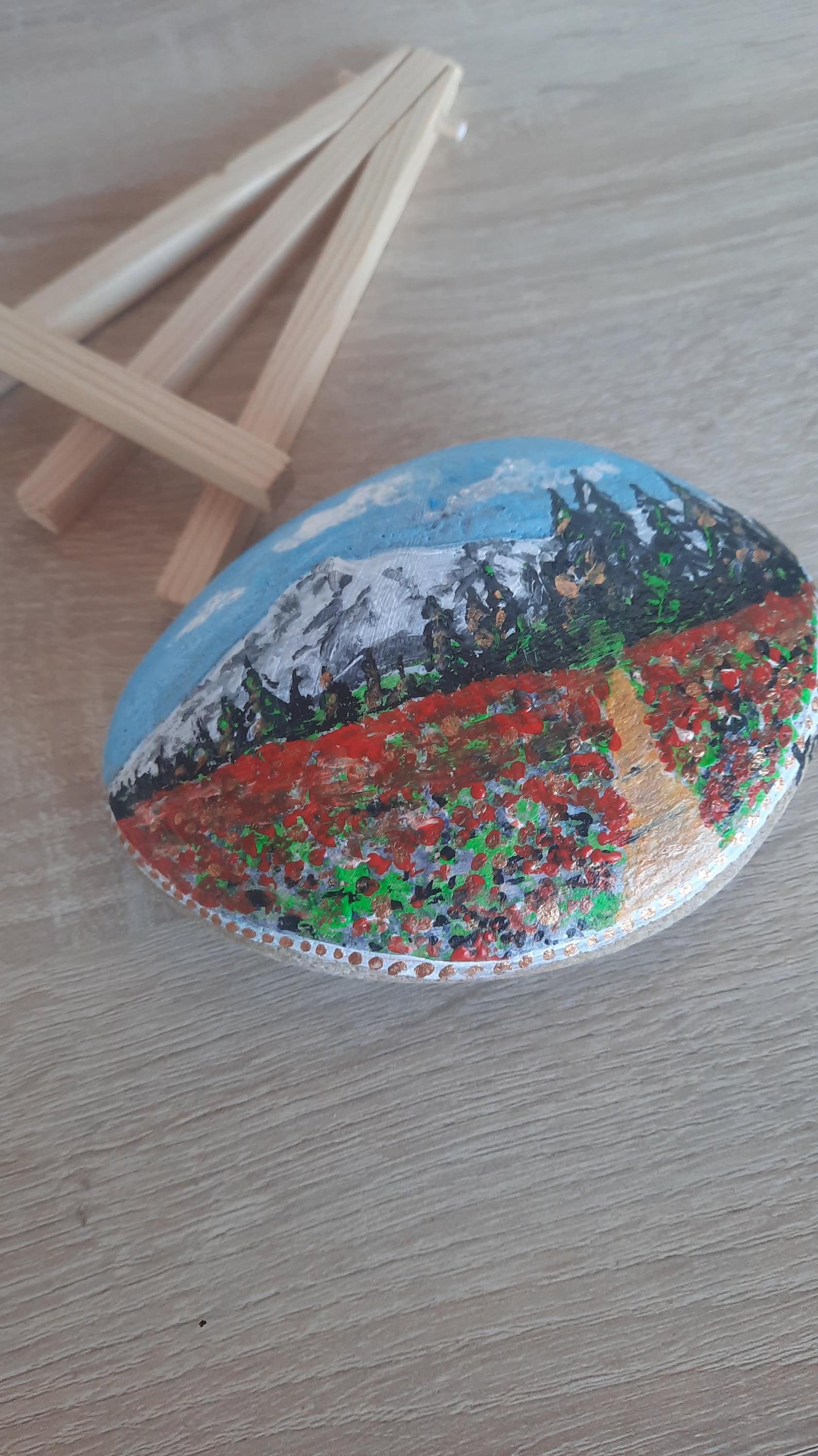 Mountain Landscape Painting Stone | Painted Rock | Hand Painted Acrylic ...