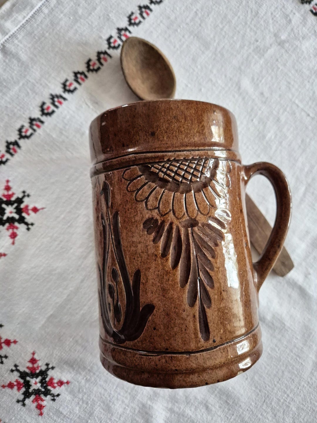 Vintage Traditional Romanian Ceramic Pot | Transylvanian Traditional ...