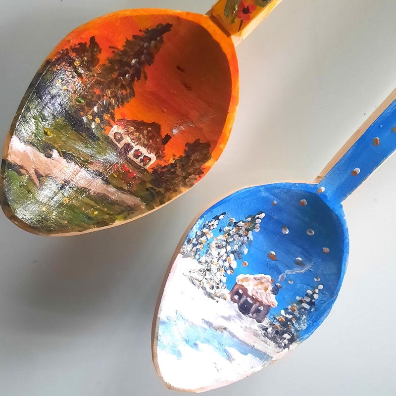 Painted Spoons - Etsy