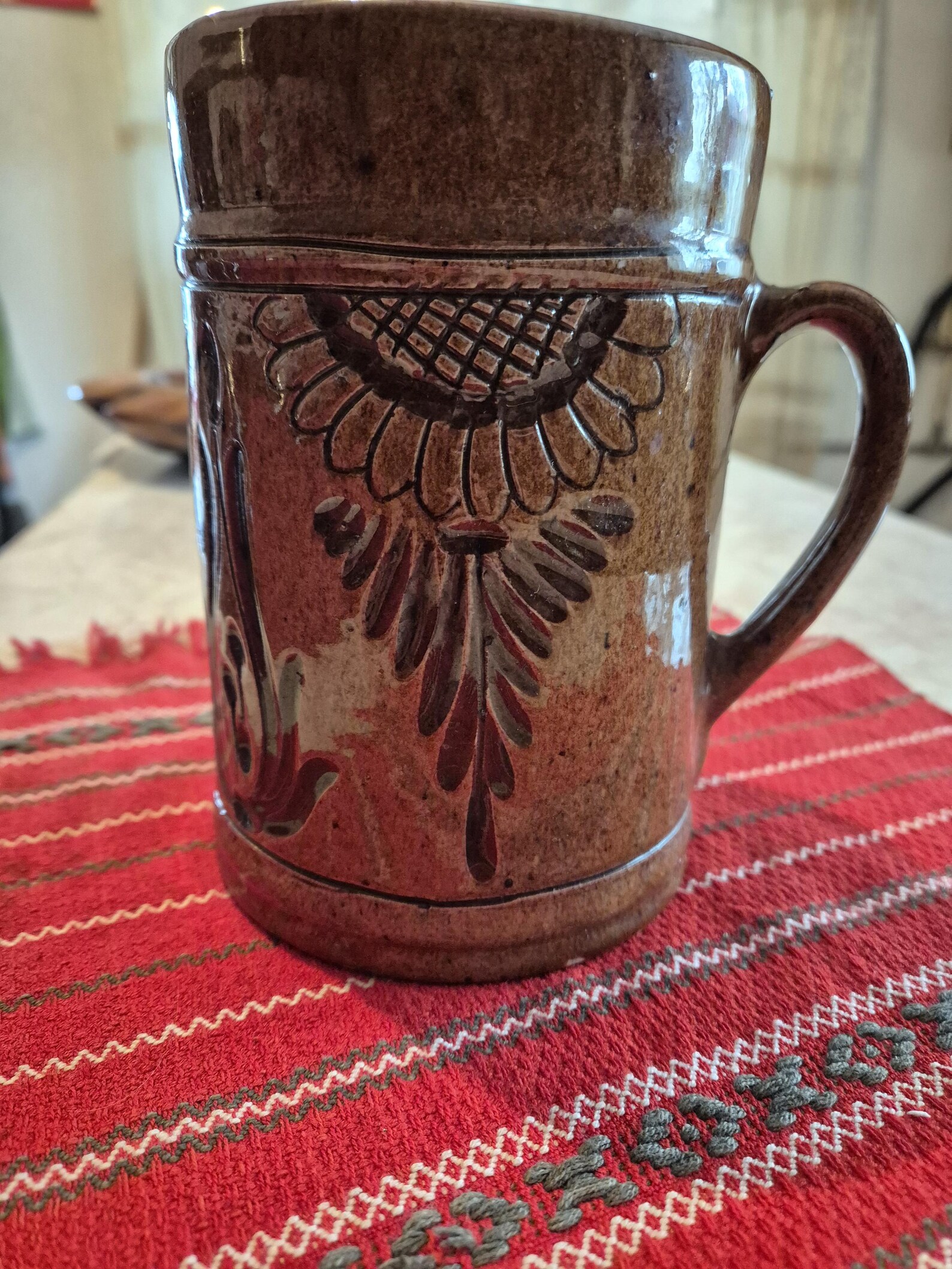 Vintage Romanian Ceramic Pitcher | Hand-engraved Rustic Pottery - Etsy
