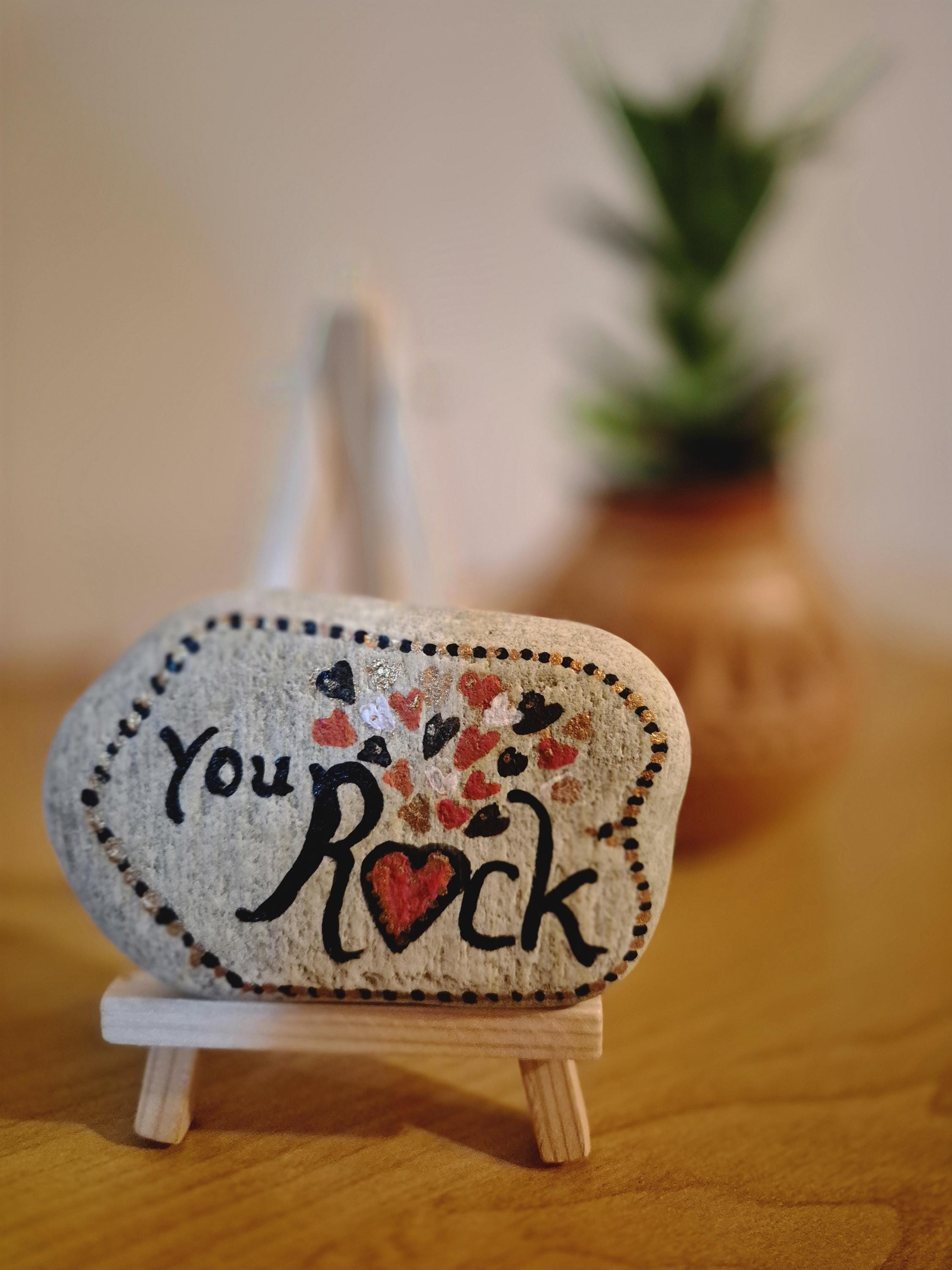 Mountain Landscape Painting Stone | Painted Rock | Hand Painted Acrylic ...