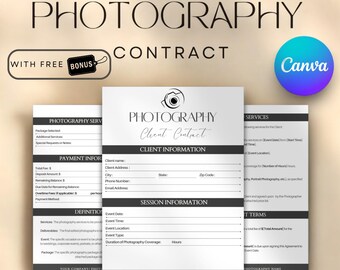 Photography Client Contract Template Photography Forms Client Agreement ...