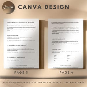 Branding Package Contract Template | Editable Canva Agreement for ...