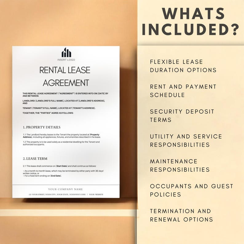 Editable Rental Lease Agreement Template Professional Lease Contract ...