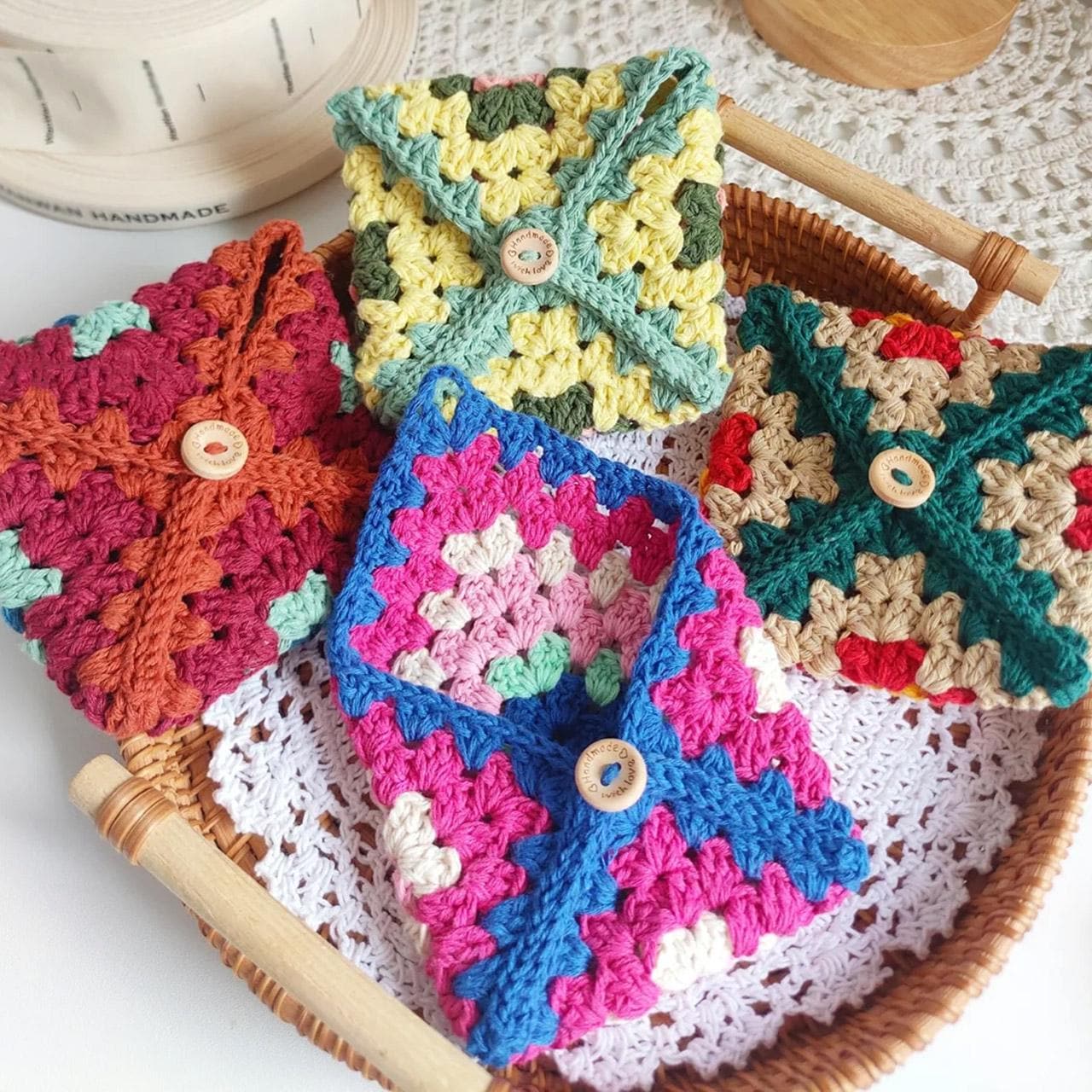 Granny Square Card Holder Crochet Pattern, Crochet Wallet Pattern ...
