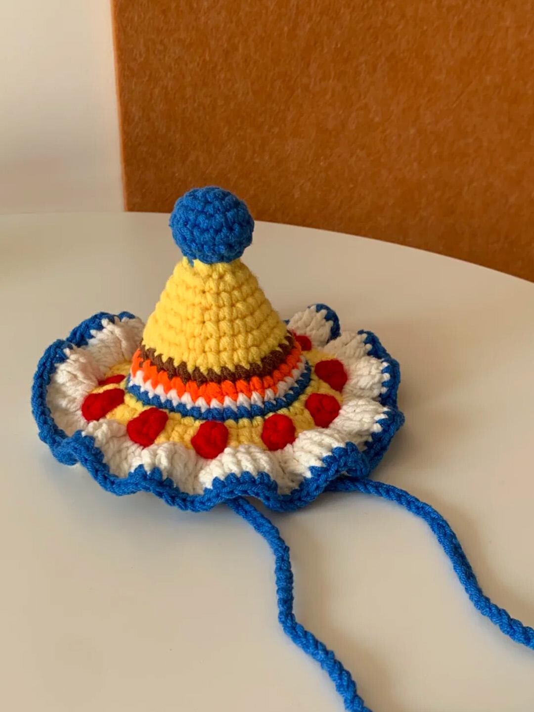 Crochet Mini Birthday Hat Pattern - Baby Kids Pet Dog Cat Doll Cloth ...
