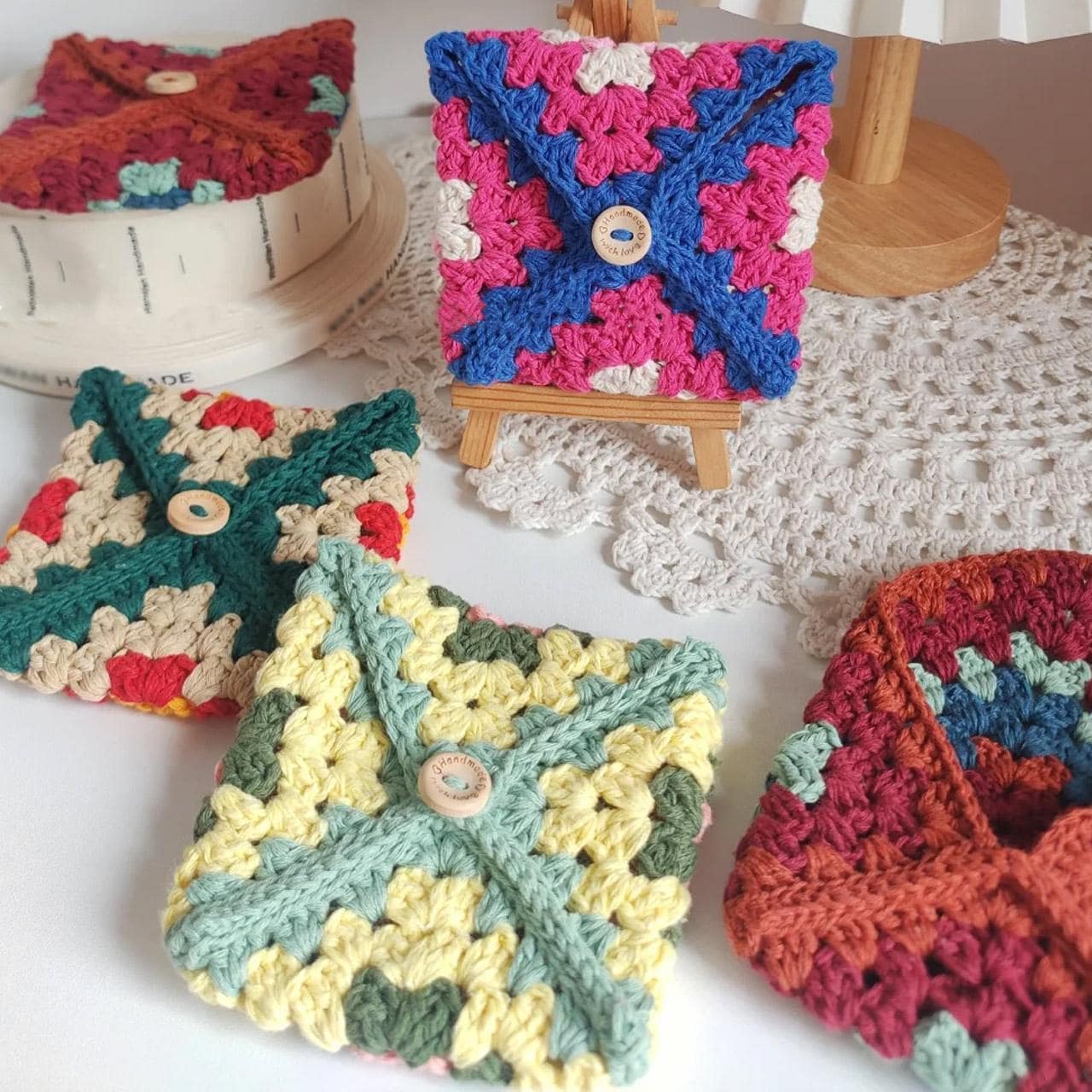 Granny Square Card Holder Crochet Pattern, Crochet Wallet Pattern ...