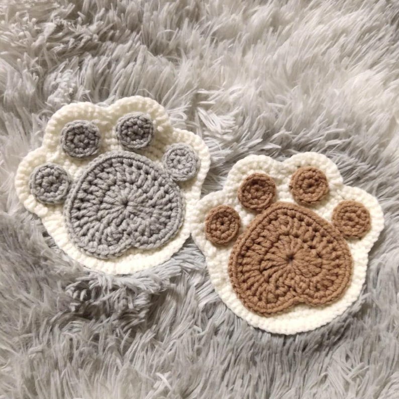 Easy Crochet Cat Paw Coaster Pattern, Beginner Pet Coasters (PDF ...