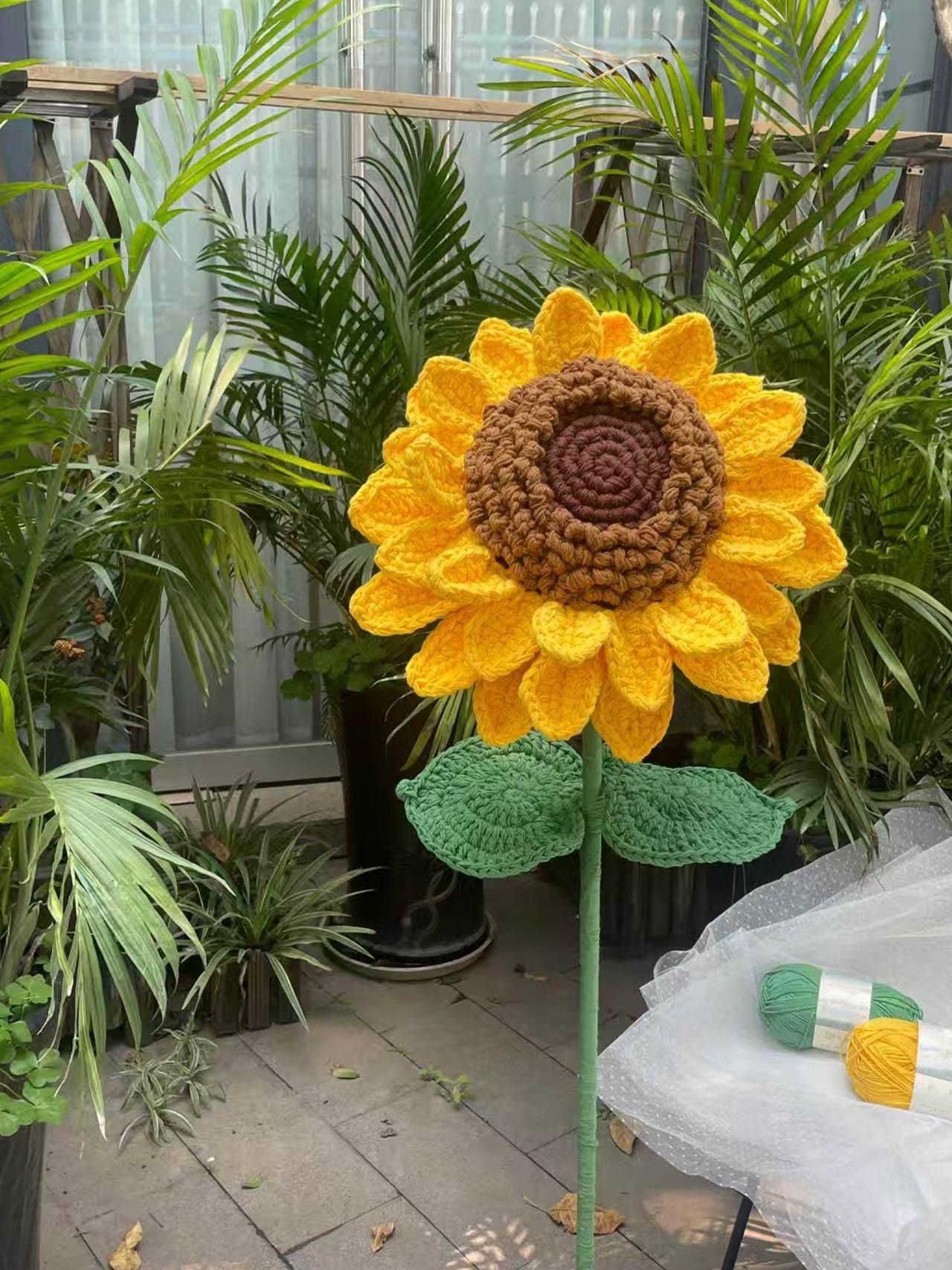 Crochet Sunflower Pattern | Giant Sunflower Bouquet Floral Crochet ...