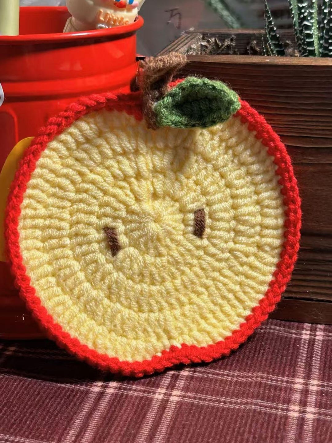 Apple Coaster Crochet Pattern Instant Download PDF - Etsy