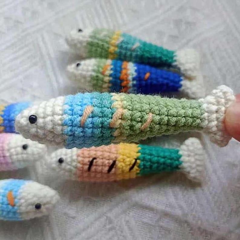 Crochet Sardine Pattern, Amigurumi Fish Keychain (PDF Tutorial) - Etsy ...