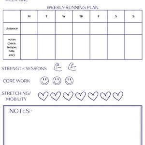 Printable Marathon Training Planner | Running Log & Schedule - Etsy