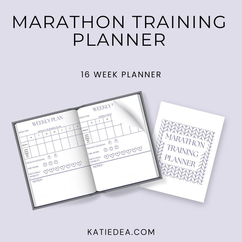 Printable Marathon Training Planner | Running Log & Schedule - Etsy