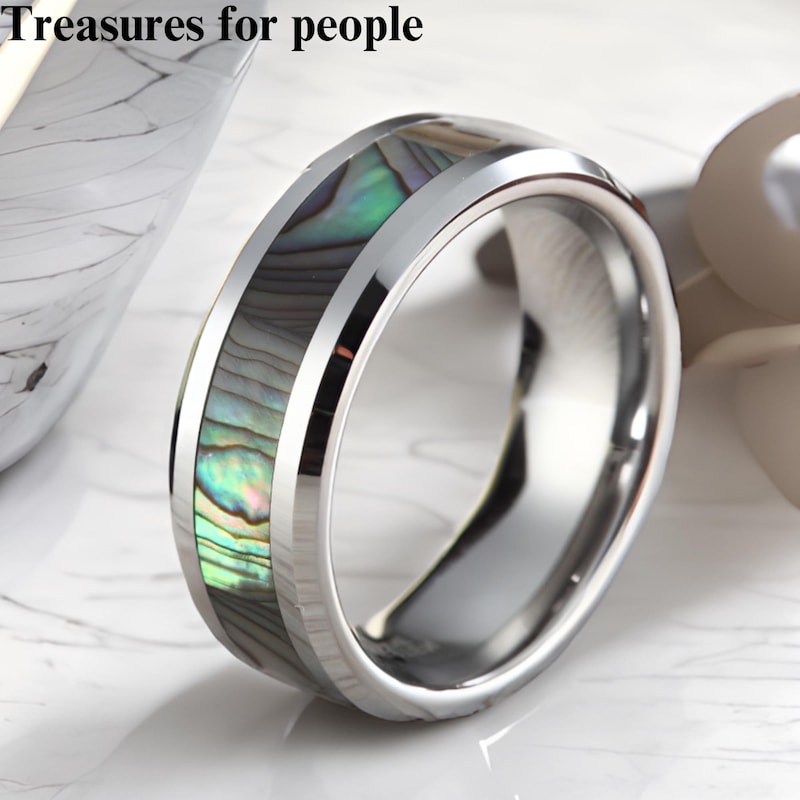 Abalone Wedding Ring - Etsy