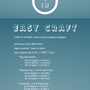 DIY Model Navy Captain Cap Papercraft 3D Creative Hobby PDF Template ...