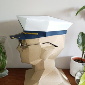 DIY Model Navy Captain Cap Papercraft 3D Creative Hobby PDF Template ...