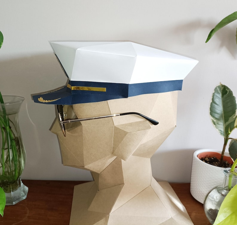 DIY Model Navy Captain Cap Papercraft 3D Creative Hobby PDF Template ...