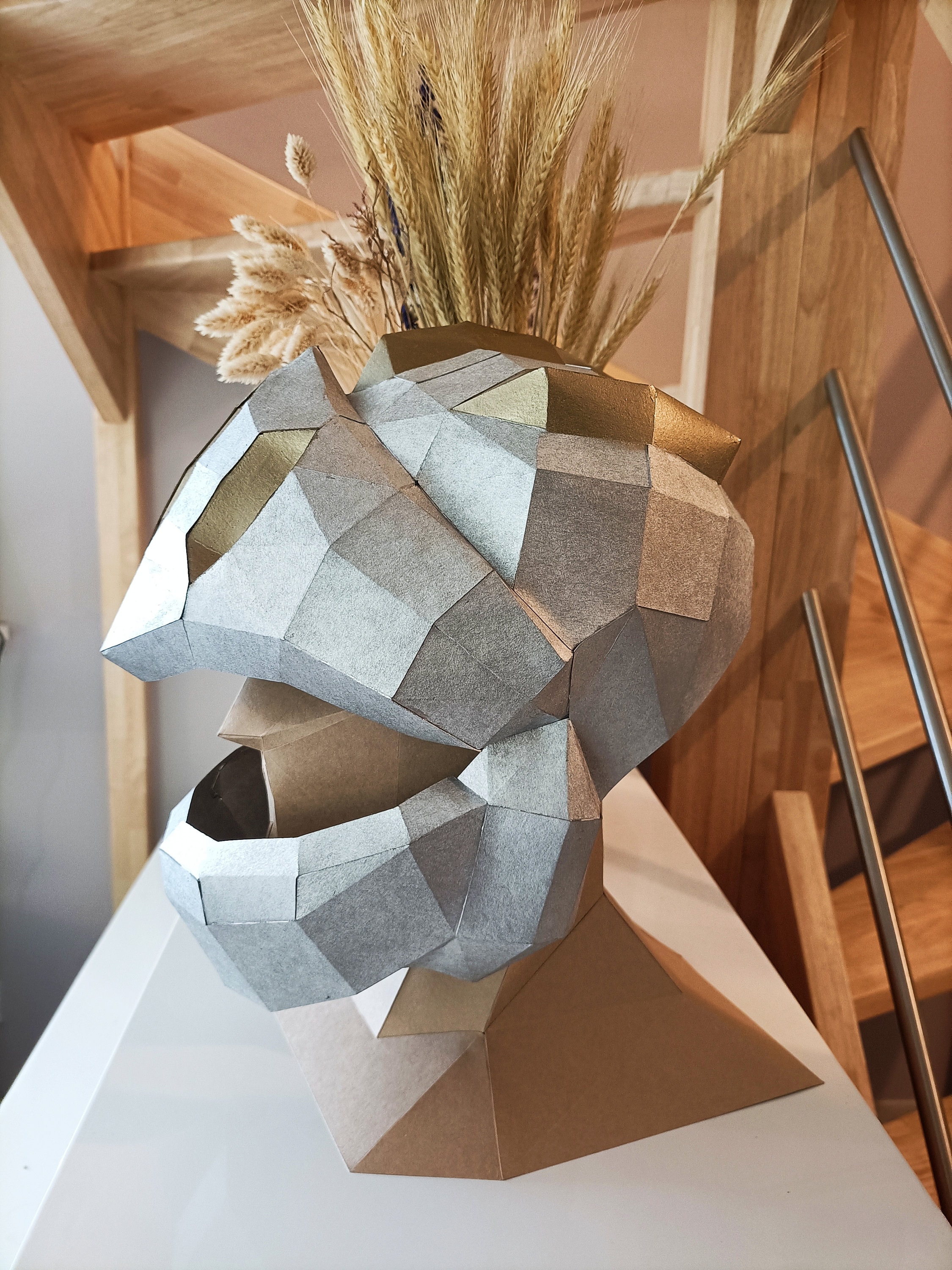 DIY Knight Helmet Model Papercraft 3D Creative Hobby PDF Template Mask ...