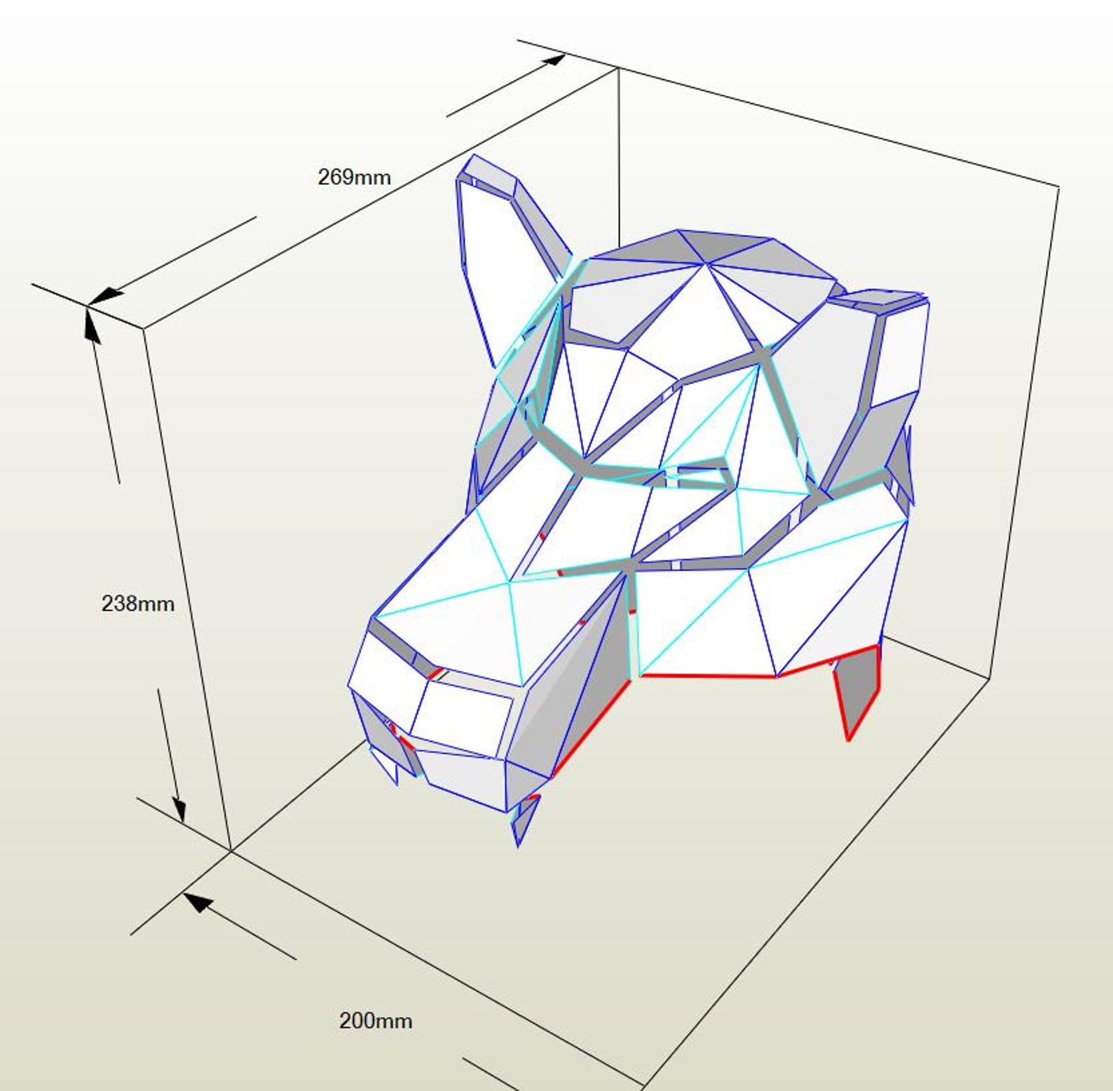 DIY Wolf Hat Model Papercraft 3D Creative Hobby PDF Template Animal ...